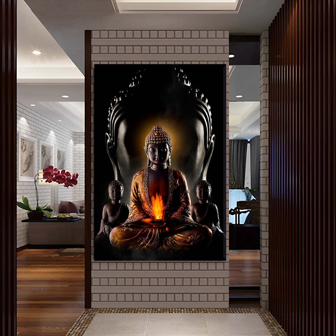 Quadro Decorativo Buda Fire