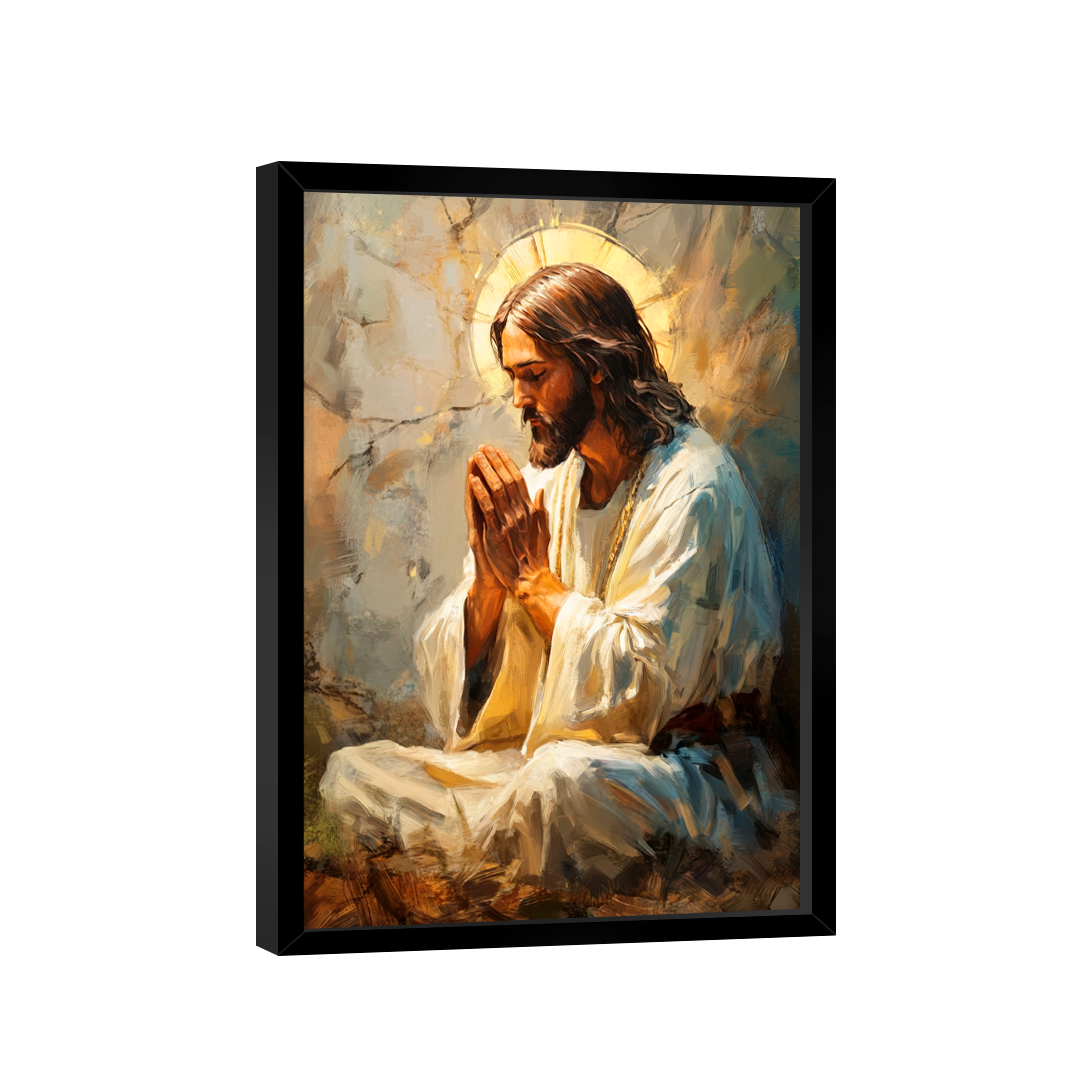 Quadro Decorativo Jesus Perfil em Grid Art